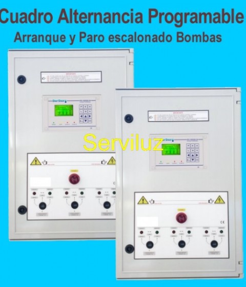 Cuadro de Alternancia para 2 bombas Monofasico 230V y 0.33-0.50HP con Alarma